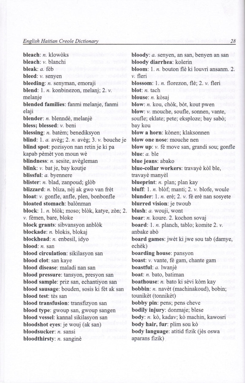 Haitian Creole-English / English-Haitian Creole Dictionary